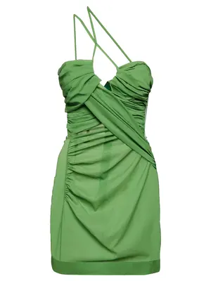 NENSI DOJAKA Draped One-shoulder Minidress - Green