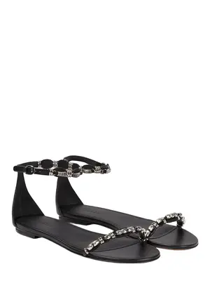 Isabel Marant Embellished Leather Sandals - Black
