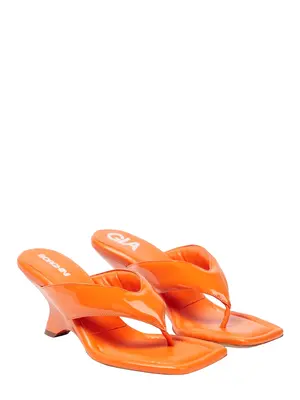 GIA BORGHINI Gia 6 Leather Thong Sandals - Orange