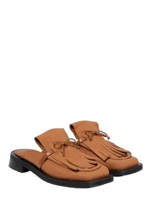 GIA BORGHINI Rosie 40 Linen Slippers - Neutrals