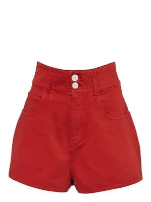 Alaïa High-rise Cotton Shorts - Red