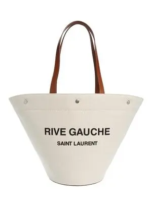 Saint Laurent Rive Gauche Canvas Tote - Greggio/nero/brick