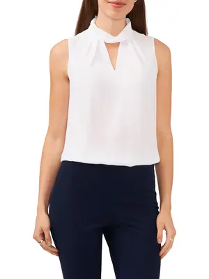 Halogen Halogen Twist Neck Sleeveless Blouse Bright White