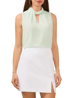 Halogen Halogen Twist Neck Sleeveless Blouse Seafoam Green