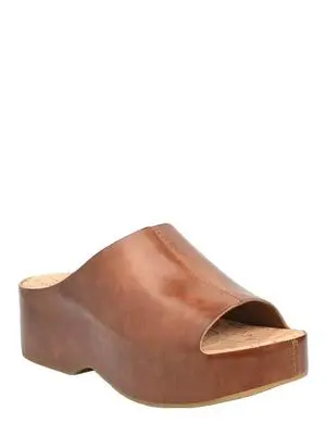 Kork-Ease® Yazmin Platform Slide Sandal - Brown Leather