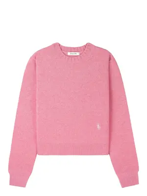 SPORTY & RICH Sporty & Rich Embroidered-Logo Cashmere Jumper