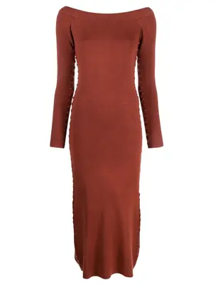 Altuzarra Long-sleeved Knitted Midi Dress - Orange