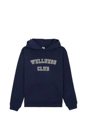 SPORTY & RICH Slogan-print Cotton Hoodie - Blue