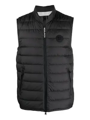 Woolrich Logo-patch Padded Gilet - Black
