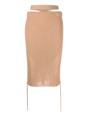 ANDREĀDAMO Ribbed-knit Pencil Skirt - Neutrals