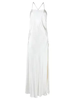 Michelle Mason Lace-inset Gown - White
