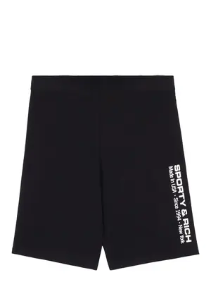 SPORTY & RICH Logo Cycling Shorts - Black