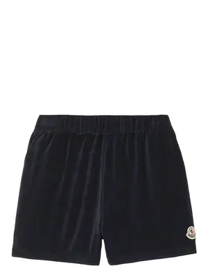 Moncler Cotton-blend Terry Shorts - Blue
