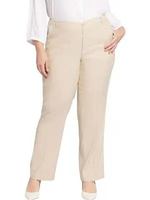 NYDJ Marilyn Straight Leg Linen Blend Trousers - Feather