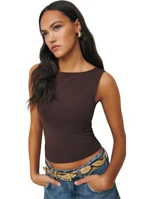 REFORMATION Dusk Knit Top - Brown