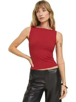 REFORMATION Dusk Knit Top Red
