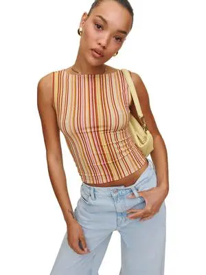 REFORMATION Dusk Knit Top Solstice Stripe