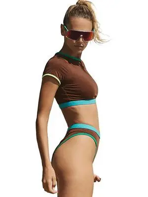ONEONE Brenda Crop Surf Top - Chocolate Mint