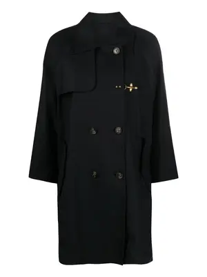 FAY Double-breasted Trench Coat - Black