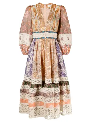 ZIMMERMANN ZIMMERMANN Devi Printed Linen Midi Dress