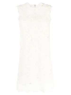 Dolce & Gabbana Sleeveless Lace Mini Dress - Neutrals