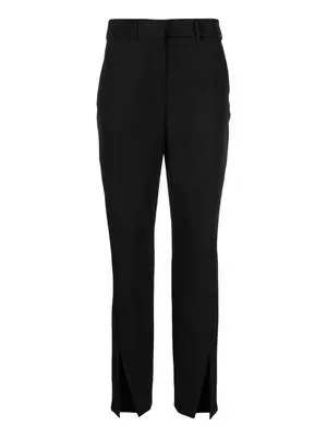 Balmain Slit-detail Wool Trousers - Black