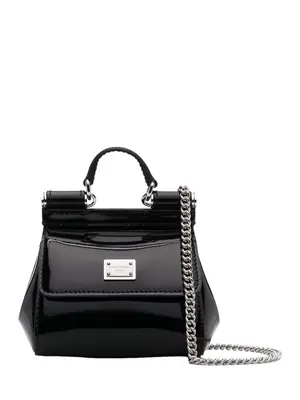 Dolce & Gabbana Logo-plaque Leather Mini Bag - Black