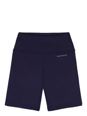 SPORTY & RICH Logo-print Biker Shorts - Blue