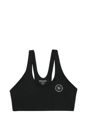 SPORTY & RICH Logo-print Sports Bra - Black