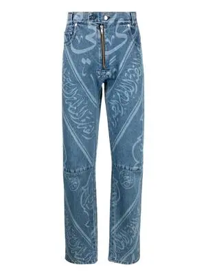 GMBH Graphic-print Straight-leg Jeans - Blue