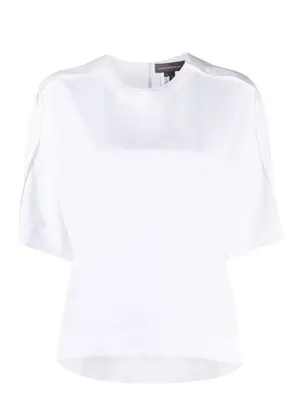 Lorena Antoniazzi Pleat-detail Short-sleeve Blouse - White