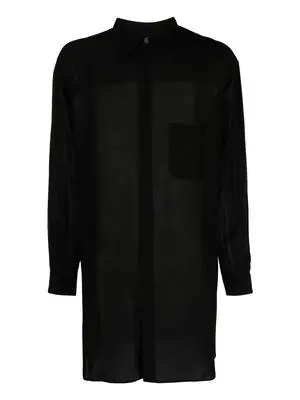 Yohji Yamamoto Sheer-finish Long Shirt - Black