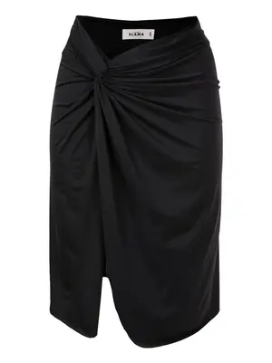 AMIR SLAMA Asymmetric Gathered Skirt - Black