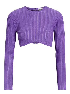 HERVE LEGER Hervé Léger Cropped Ribbed-Knit Top