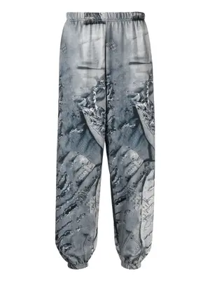 Natasha Zinko Denim-print Track Pants - Blue