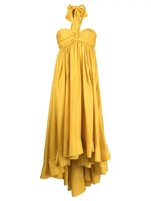 Zimmermann Devi Halterneck Asymmetric Dress - Yellow