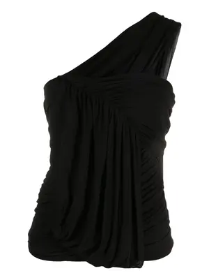 Rick Owens Edfu Draped One-shoulder Blouse - Black