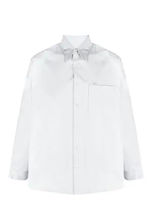 Marni Logo-embroidered Cotton Shirt - Grey