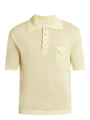 Bottega Veneta Linen-knit Polo - Brownmulti