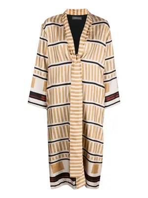 Lorena Antoniazzi Abstract-print Kaftan Dress - Neutrals