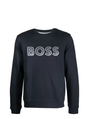 BOSS Salbo Logo-embroidered Sweatshirt - Black