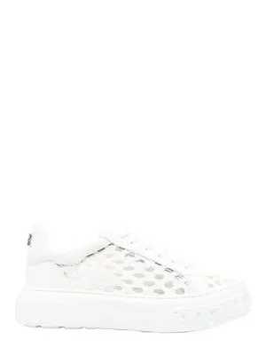 Casadei Cut-out Low-top Leather Sneakers - White