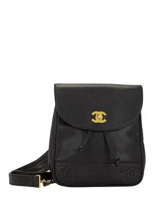 Chanel Vintage Triple Cc Backpack - Black