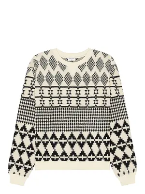 Saint Laurent Raglan Sweater - Naturel & Noir