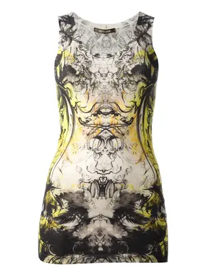 Roberto Cavalli Printed Tank Top - Yellow