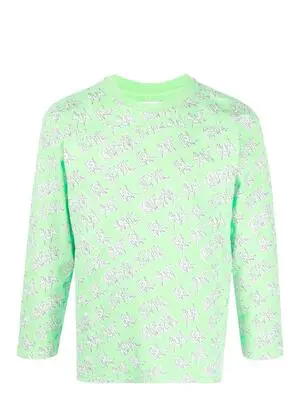 ERL Logo-print Long-sleeved T-shirt - Green