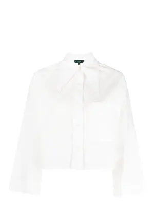MAISON JEJIA Cropped Striped Shirt - White