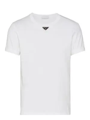 Prada Triangle-logo Cotton T-shirt - White