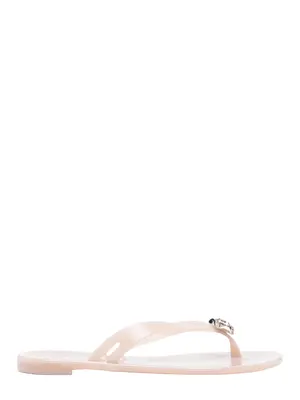 Casadei Crystal-embellished Flip Flops - Neutrals