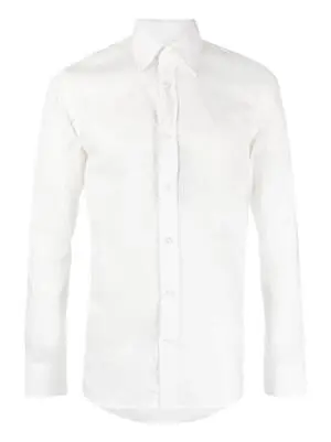 Ralph Lauren Purple Label Plain Long-sleeve Cotton Shirt - White